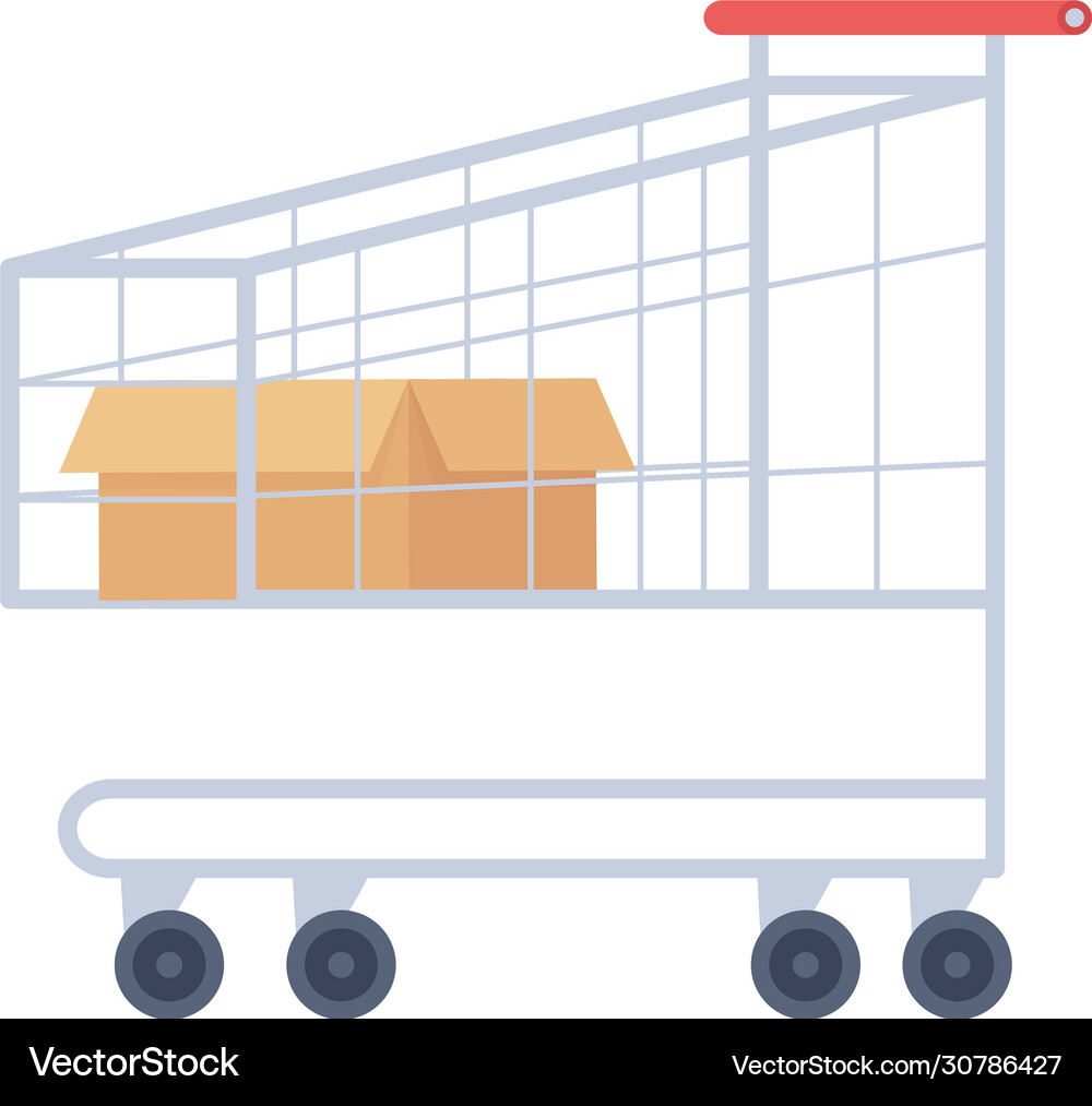 Isolated shopping cart with box design Royalty Free Vector