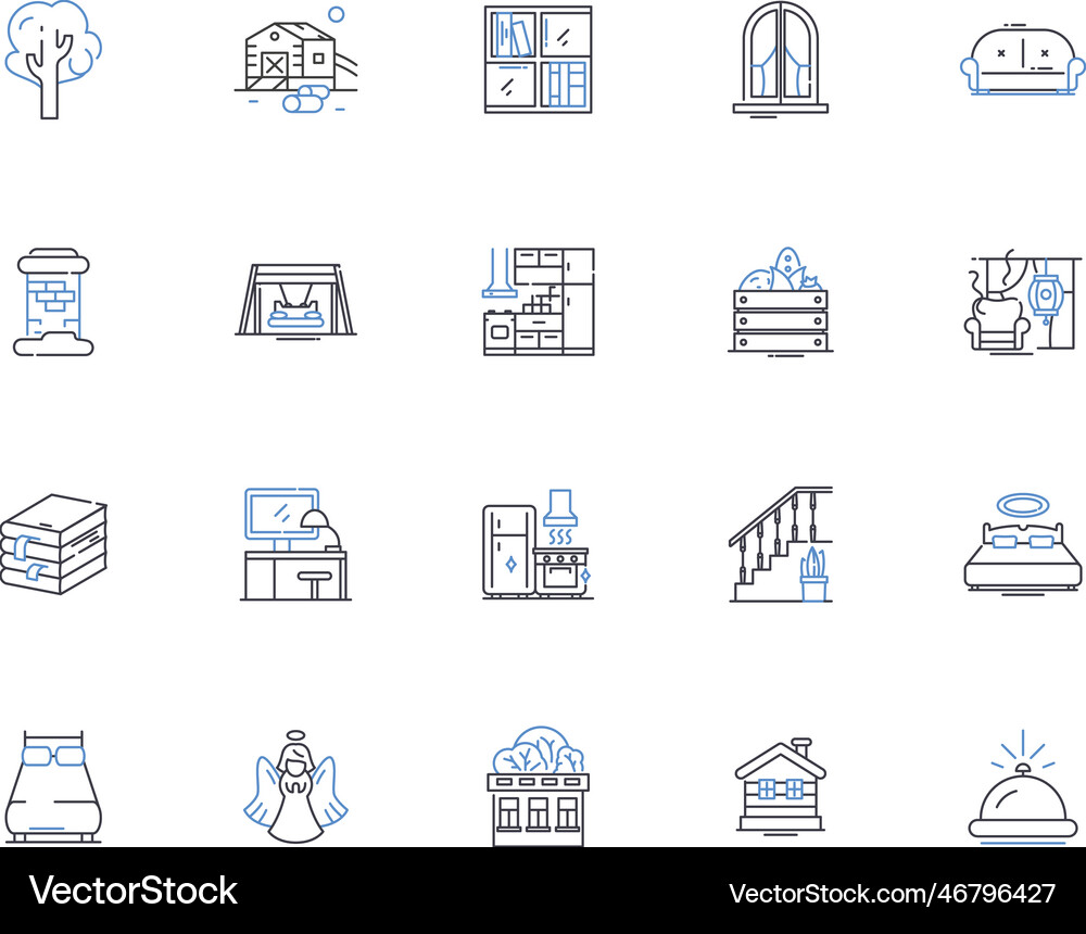 Nurturing space line icons collection sanctuary Vector Image