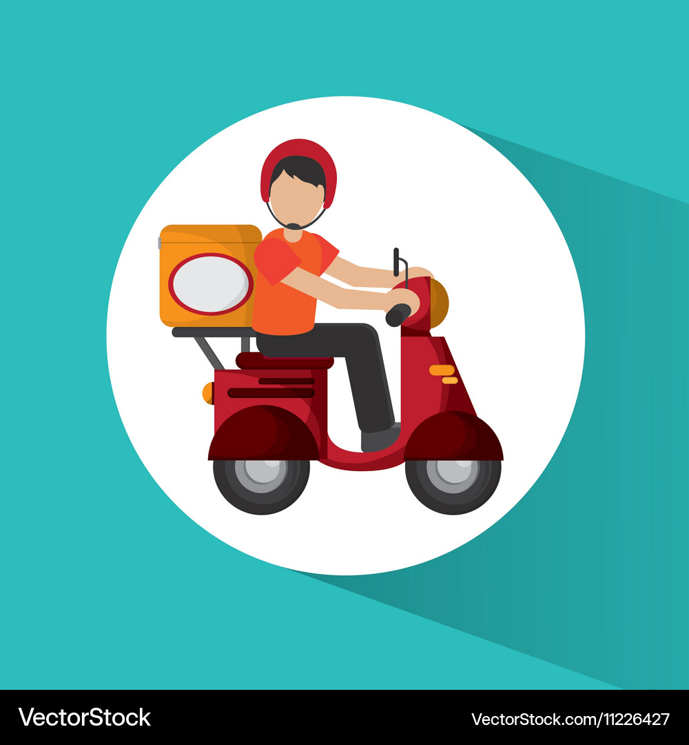 Package and motorcycle of delivery design Vector Image