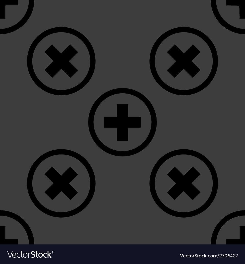 Plus web icon flat design seamless pattern Vector Image