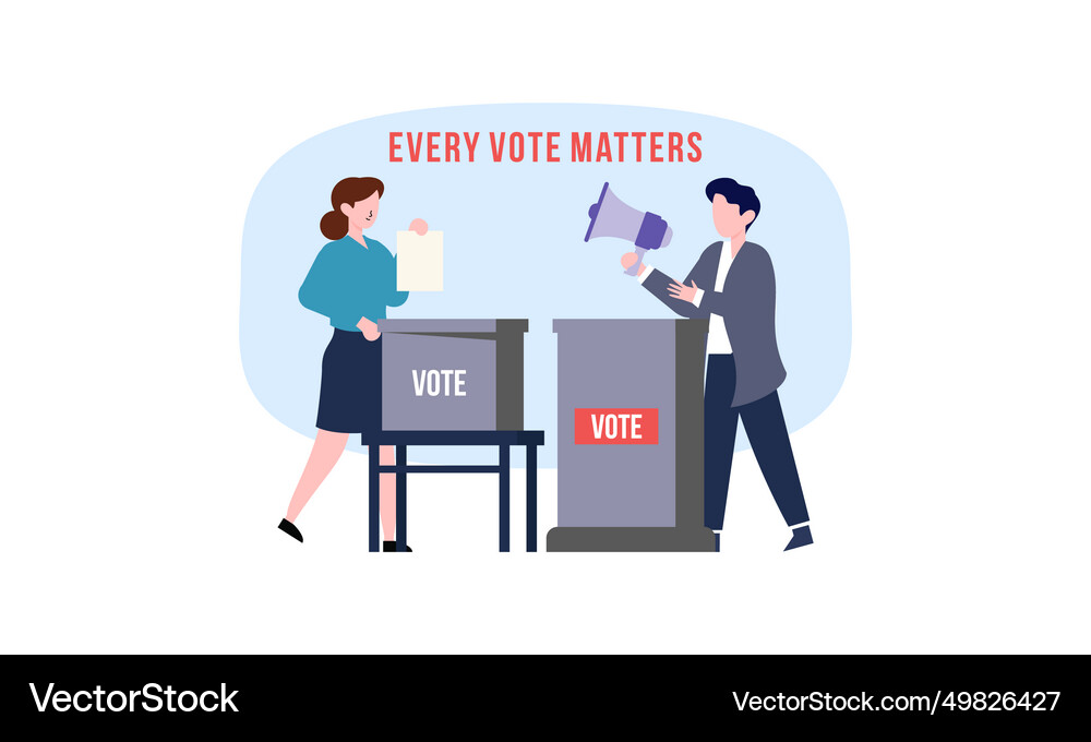 Polling place flat Royalty Free Vector Image - VectorStock