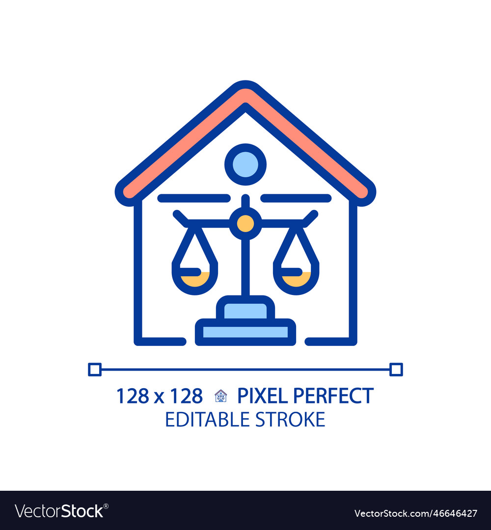Property law pixel perfect rgb color icon Vector Image Property law pixel perfect rgb color icon Vector Image