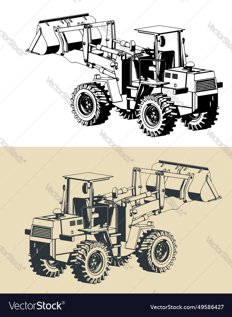 Wheel loader Royalty Free Vector Image - VectorStock