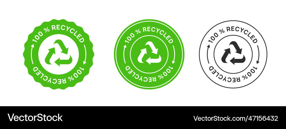100 recycled label icon sign biodegradable sticker