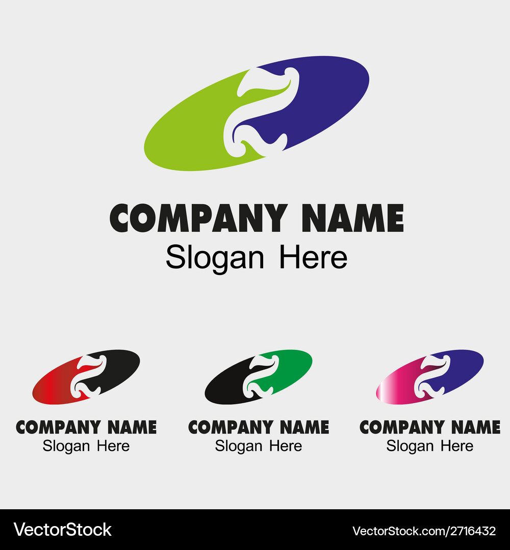 Abstract z letter logo design with elip icon Vector Image
