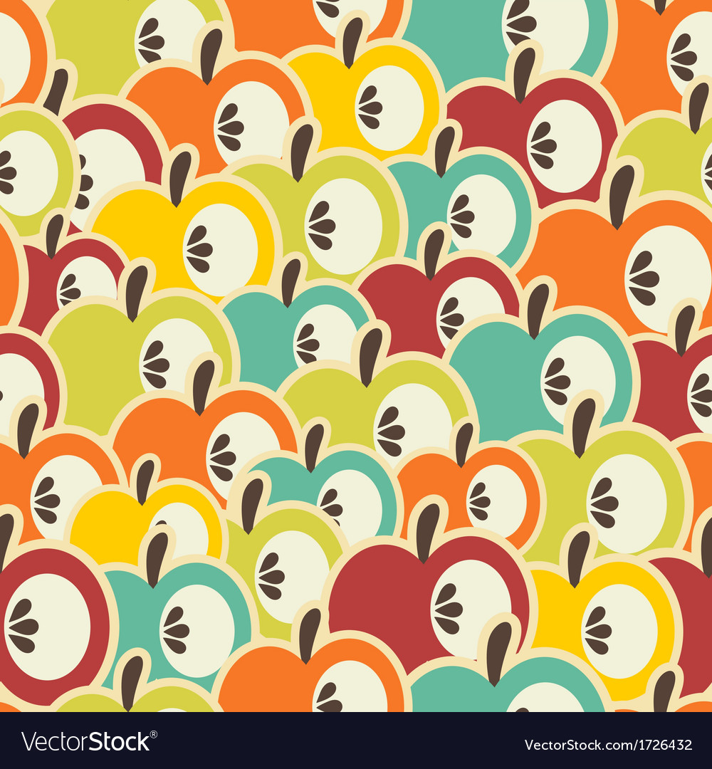 Apple seamless texture Royalty Free Vector Image