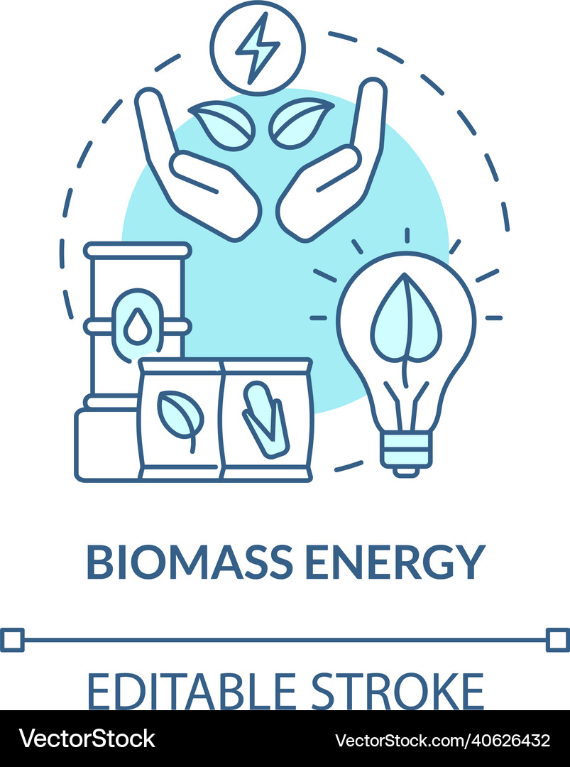 Biomass energy turquoise blue concept icon Vector Image