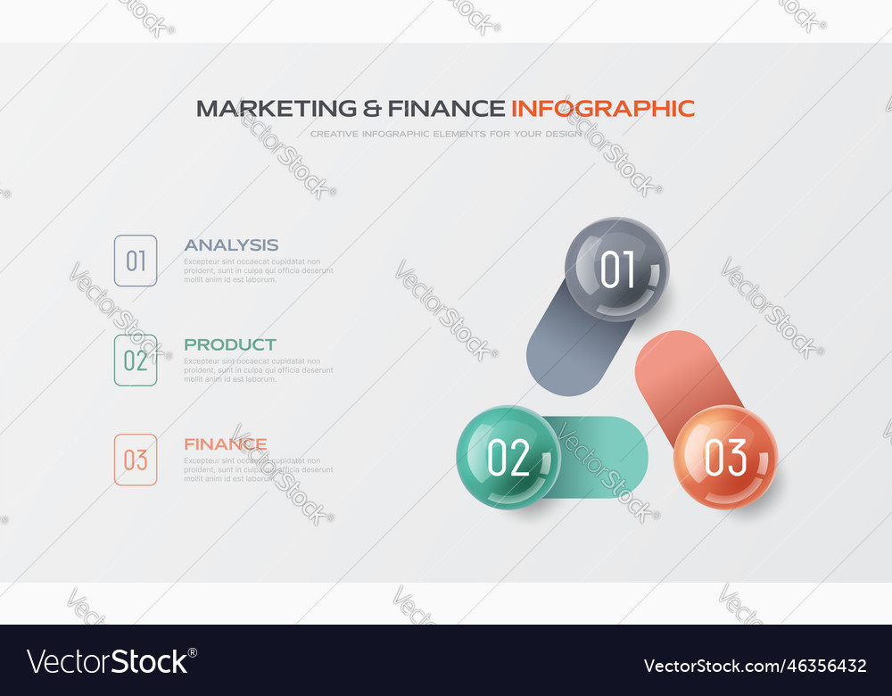Business infographic presentation with 3 options Vector Image