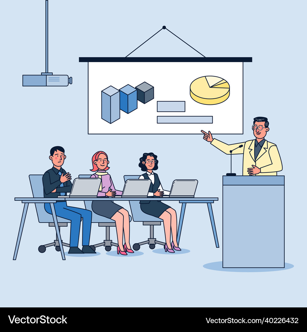 Businessman presentation a senior manager Vector Image