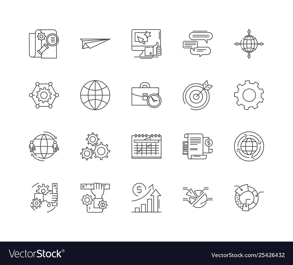 Data center line icons signs set outline Vector Image