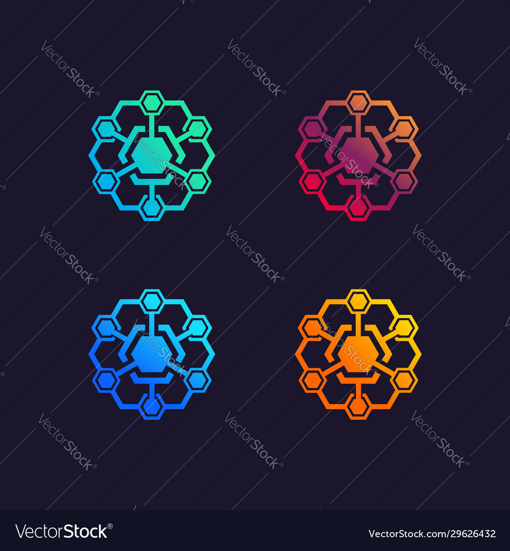 Hexagonal technology logo designs template Vector Image