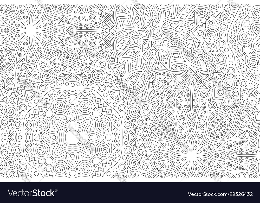Line art for coloring book with linear pattern Vector Image