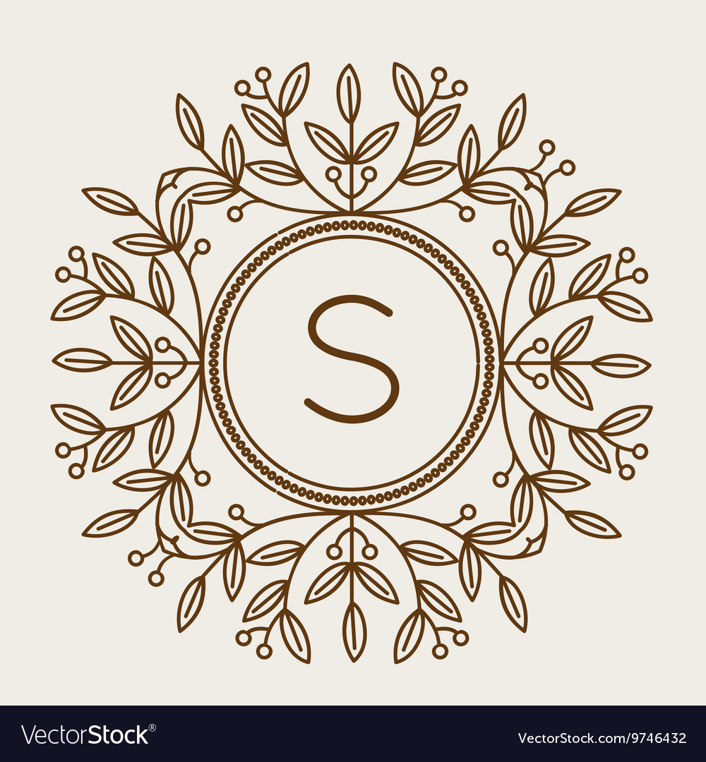 Monogram bage logo Royalty Free Vector Image - VectorStock