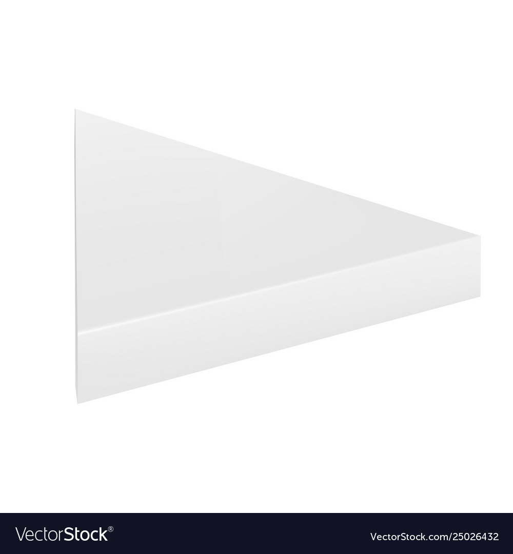 Packaging white gray thin triangle box Royalty Free Vector