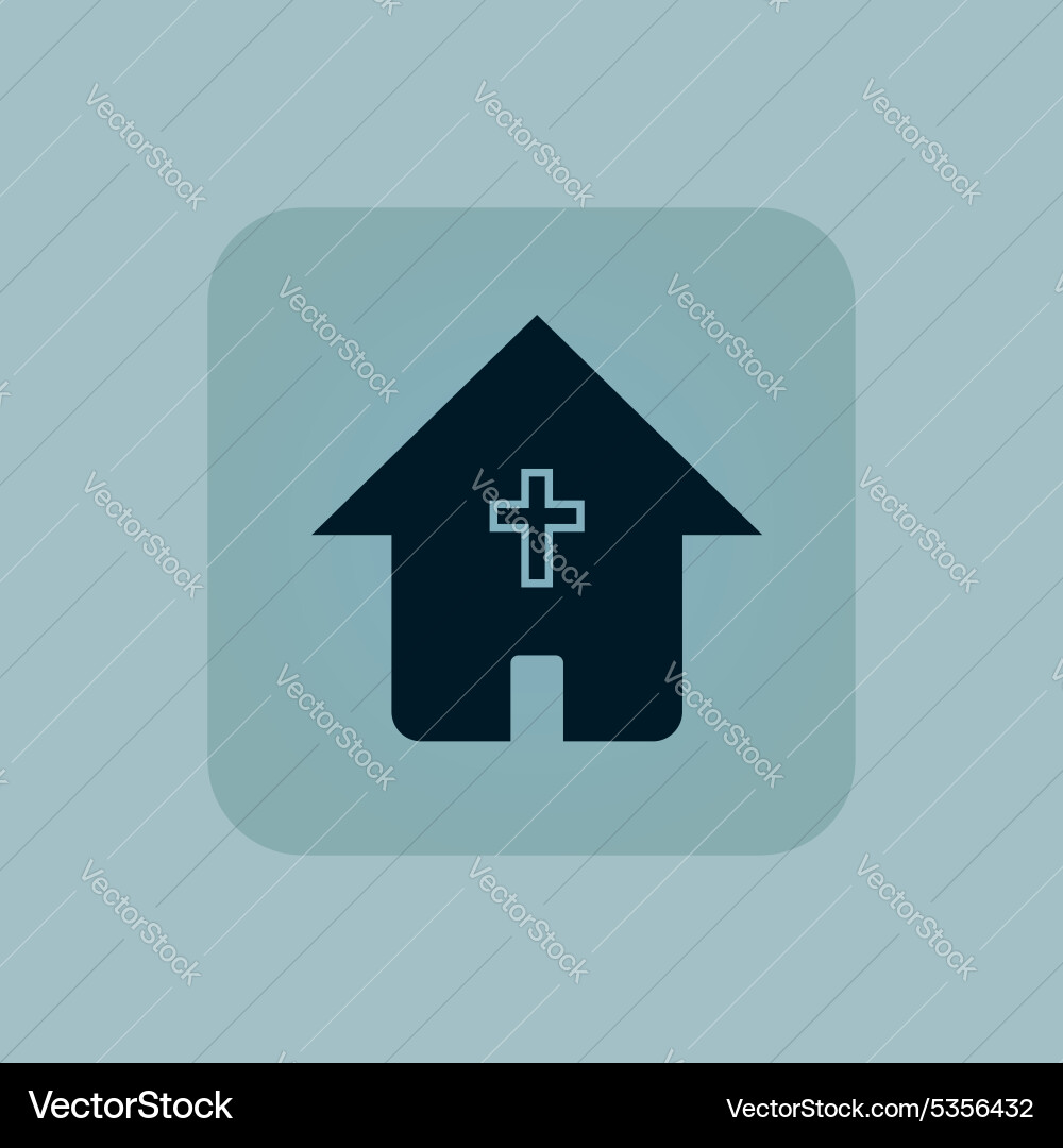 Pale blue christian house icon Royalty Free Vector Image