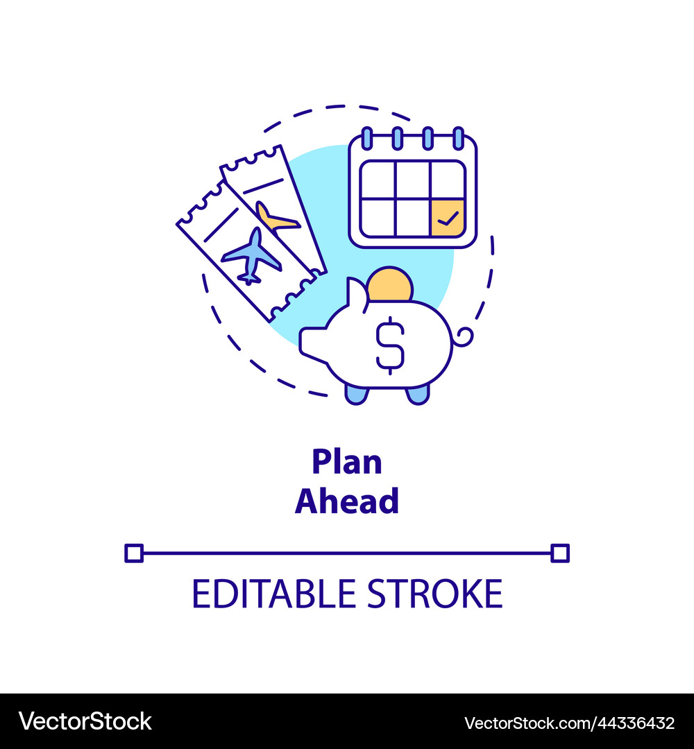 Plan travel ahead concept icon Royalty Free Vector Image