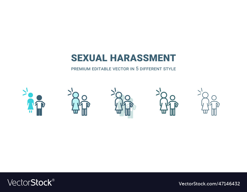 Sexual harassment icon in 5 different style Vector Image