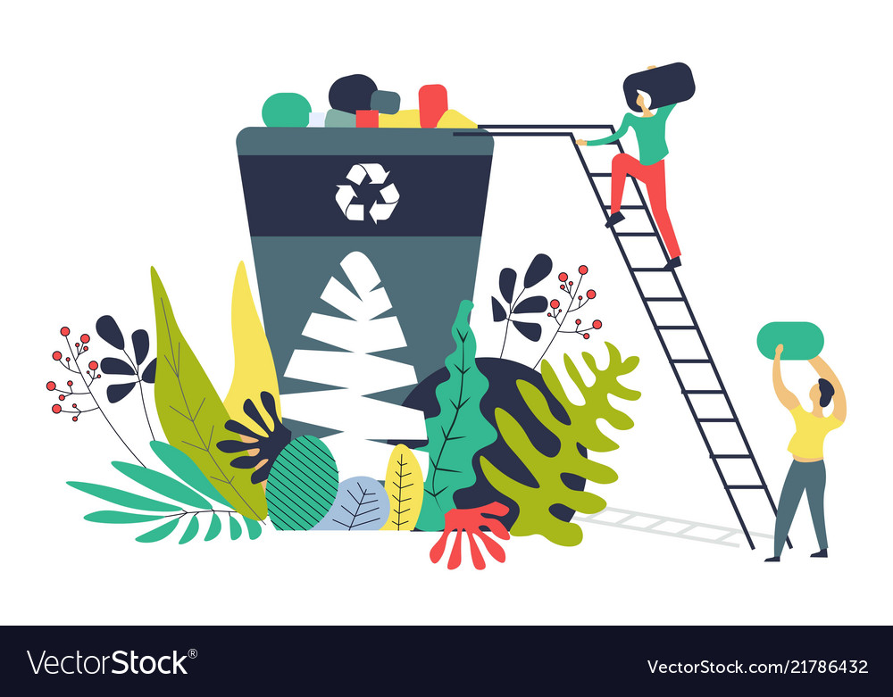 Solving ecological problems by separating waste Vector Image