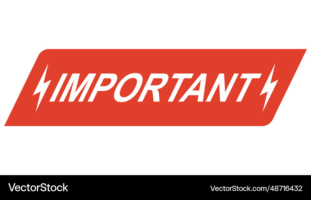 Speech bubble with important text Royalty Free Vector Image
