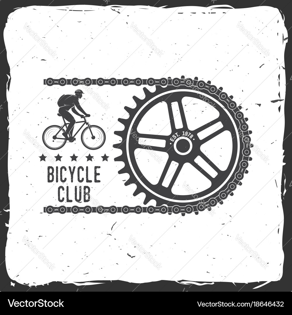 Vintage typography design with cycling gear Vector Image