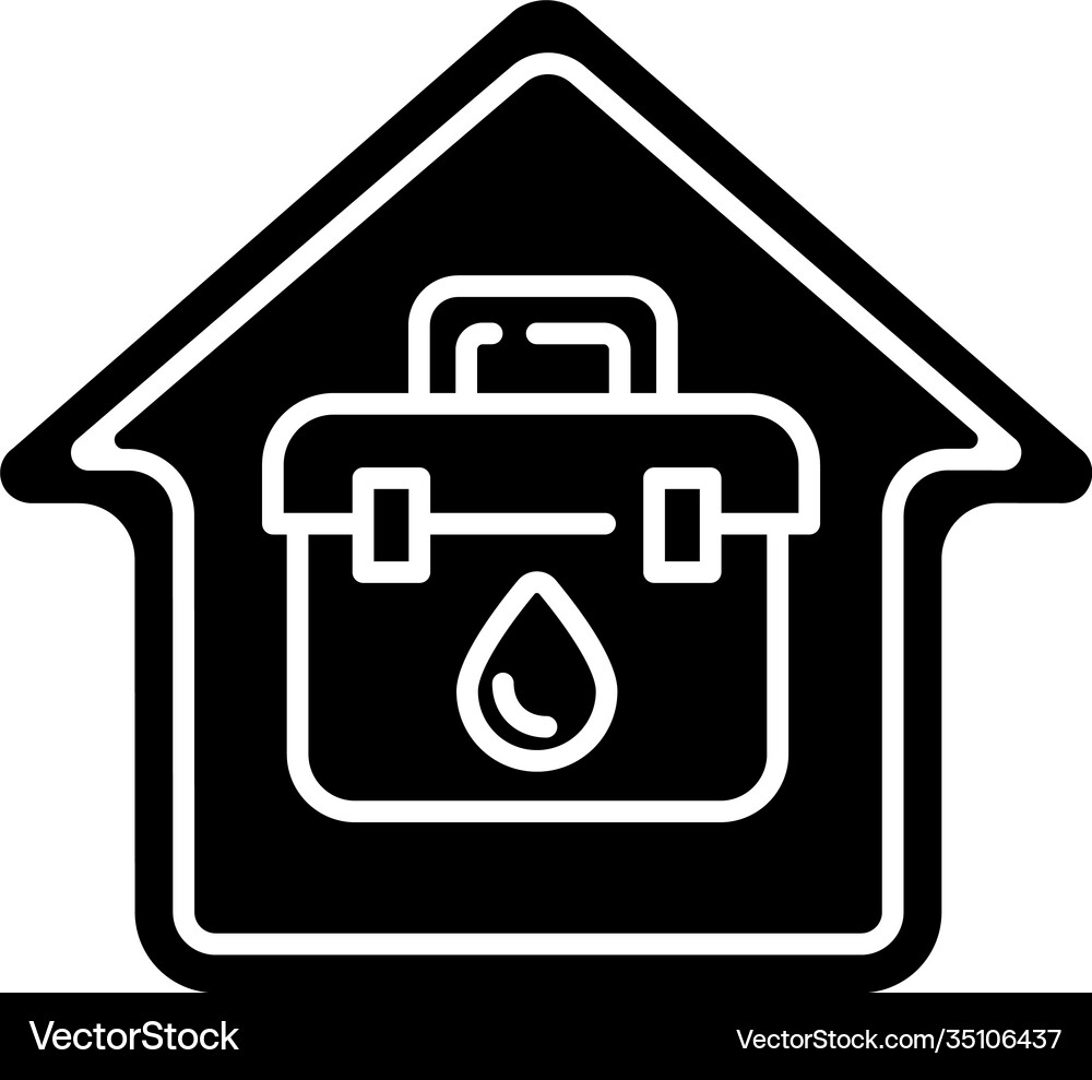 At home blood test black glyph icon Royalty Free Vector