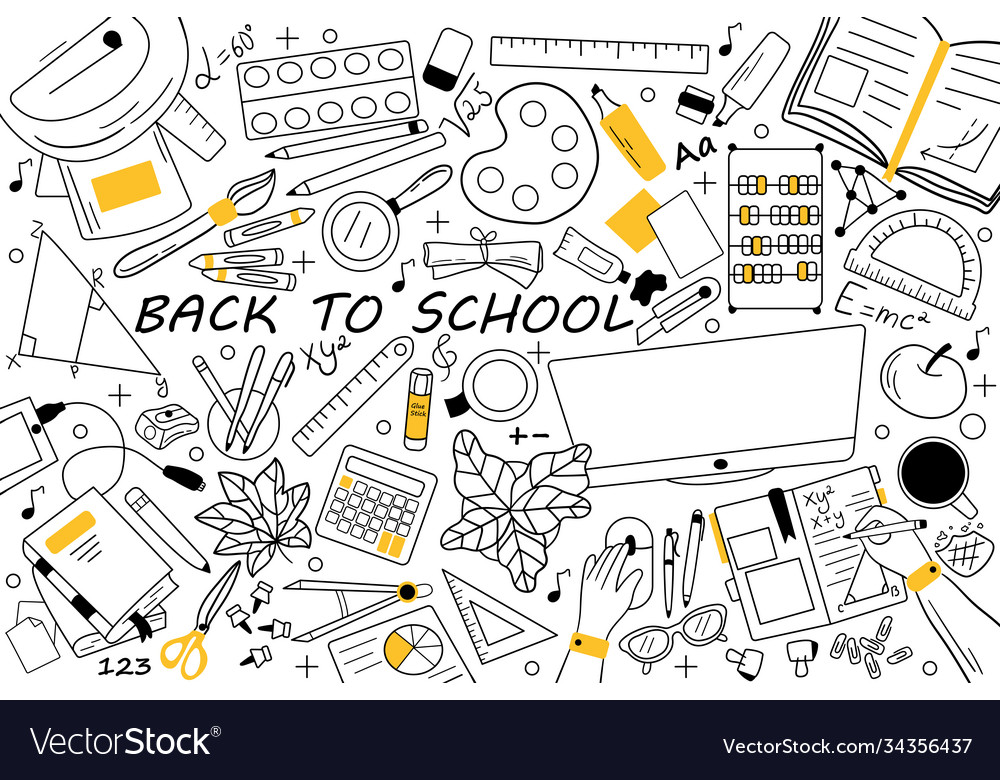 Back to school doodle set Royalty Free Vector Image