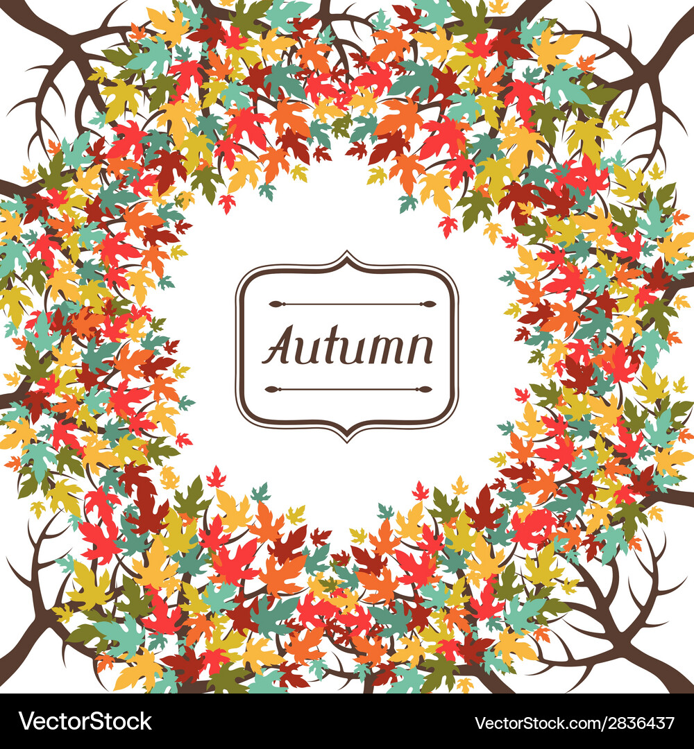Background of stylized autumn trees for greeting Vector Image