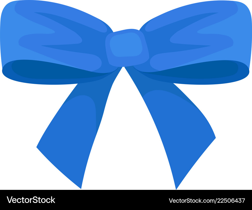 Big bright blue bow holiday symbol beautiful Vector Image