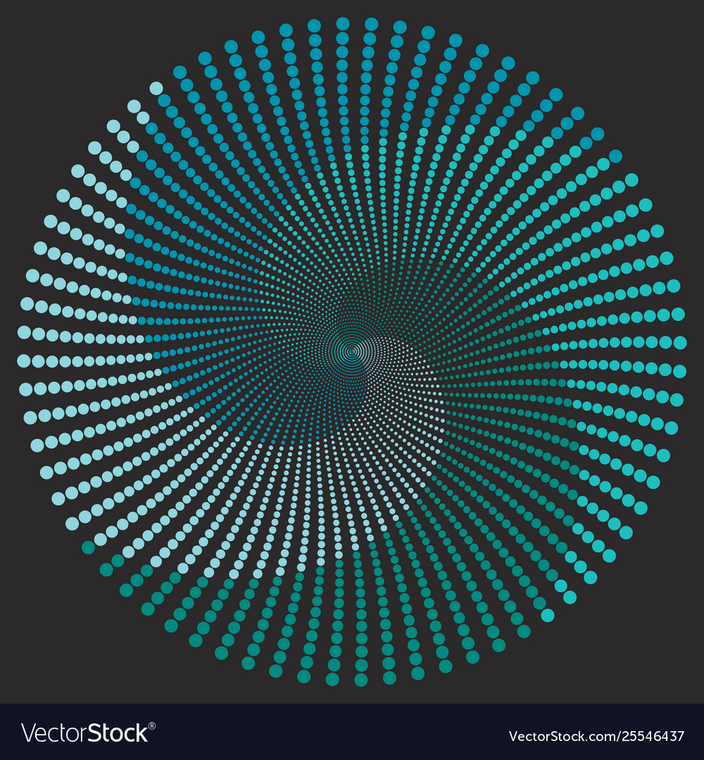 Dotted halftone spiral pattern or texture Vector Image