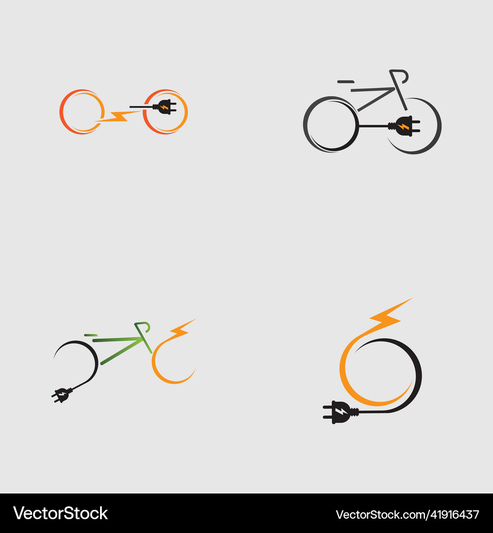 Electric bike icon logo design element Royalty Free Vector