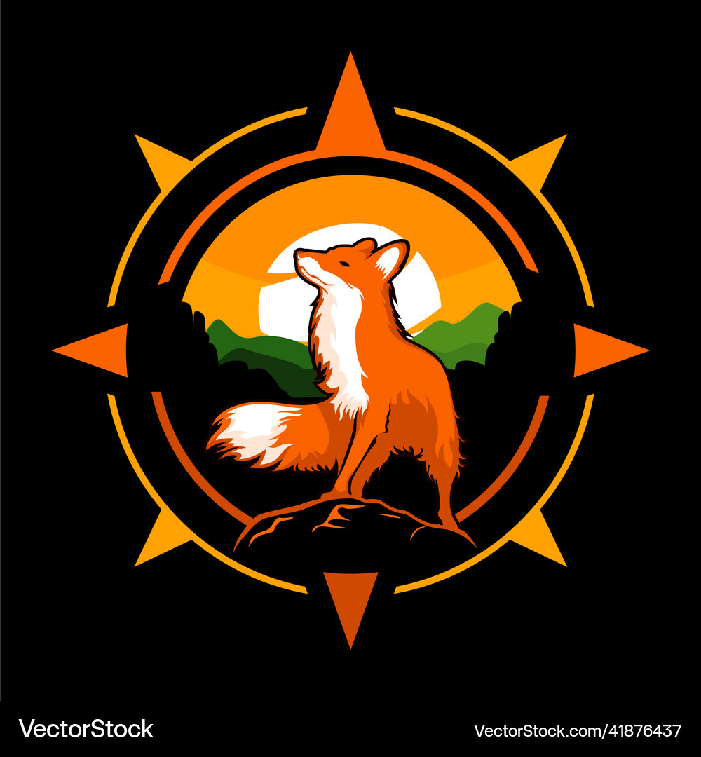 Fox Silhouette with Sunrise – Free Vector | VectorStock