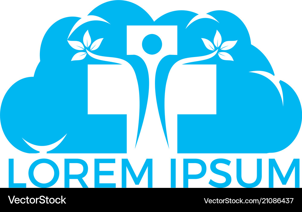 Health medical cloud shape logo design Royalty Free Vector