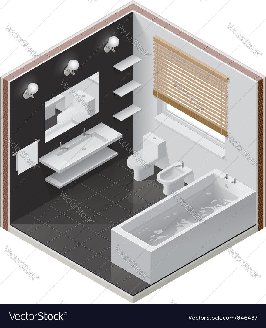 Isometric bathroom icon Royalty Free Vector Image Isometric bathroom icon Royalty Free Vector Image