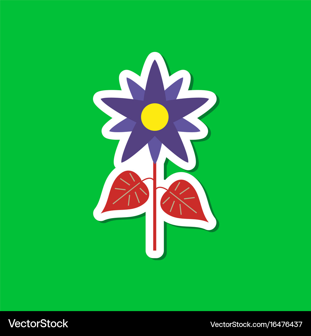 Paper sticker on stylish background flower Vector Image