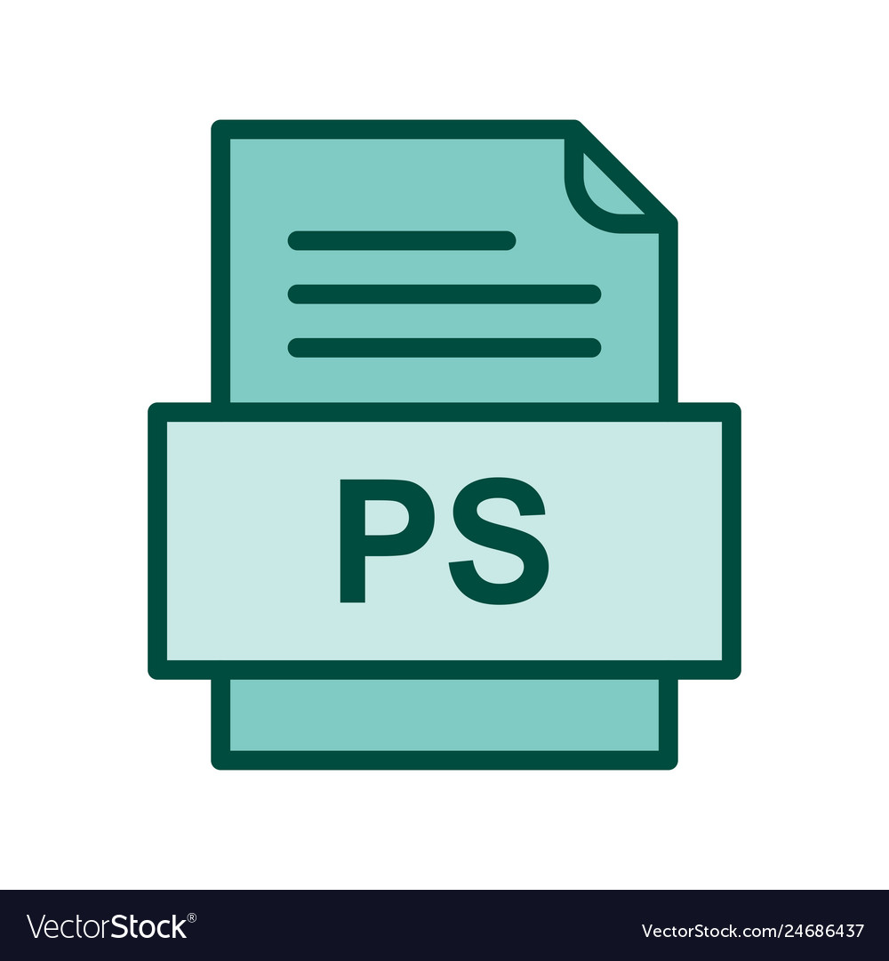 Ps file document icon Royalty Free Vector Image