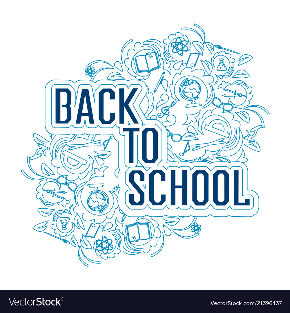 School background with tree Royalty Free Vector Image