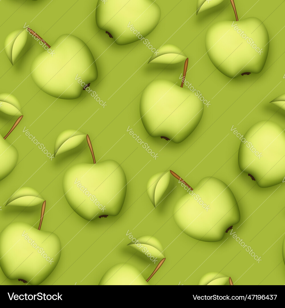 Seamless pattern with colorful cute apple Vector Image
