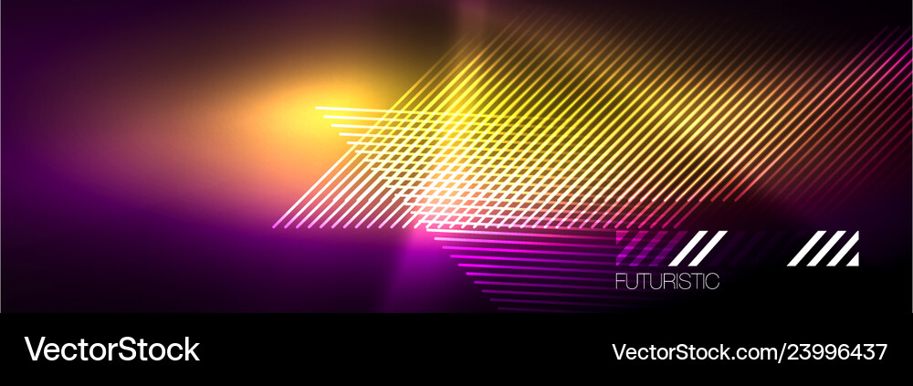 Shiny glowing lights neon color design background Vector Image