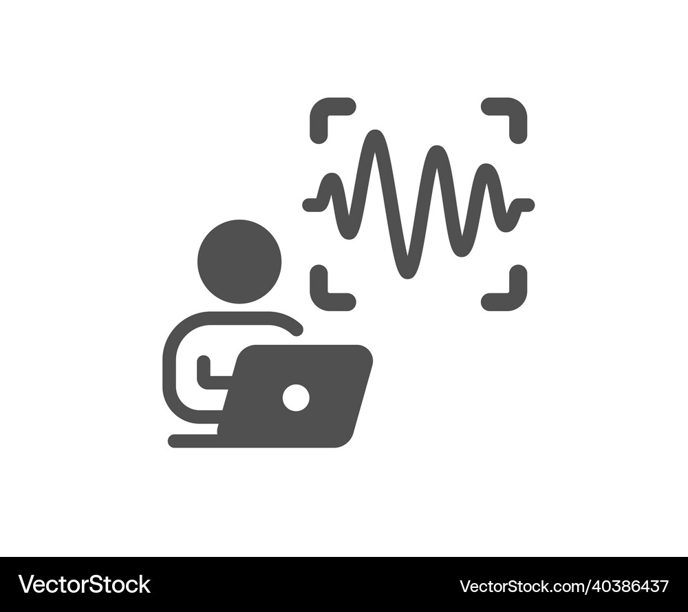 Voice wave icon sound scan sign Royalty Free Vector Image