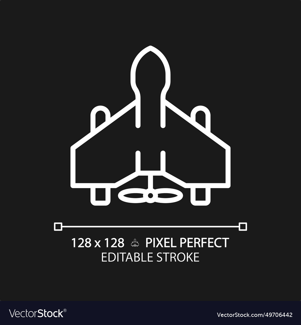 2d Dunne Linie Pixel perfekte weiBe militarische Drohne