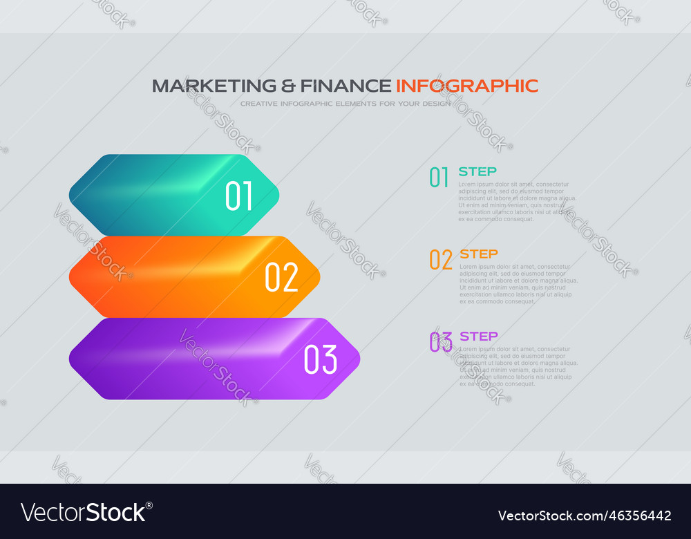 3 steps business infographic presentation Vector Image