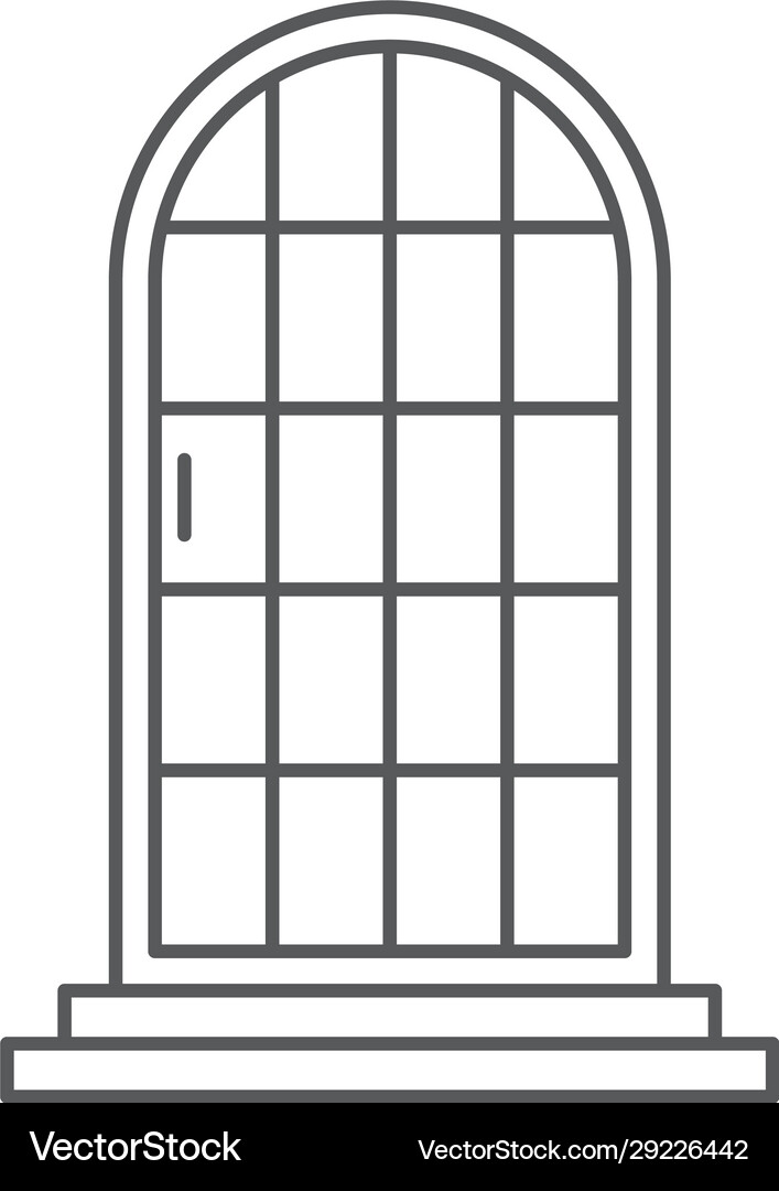 Arched door icon concept isolated on white Vector Image