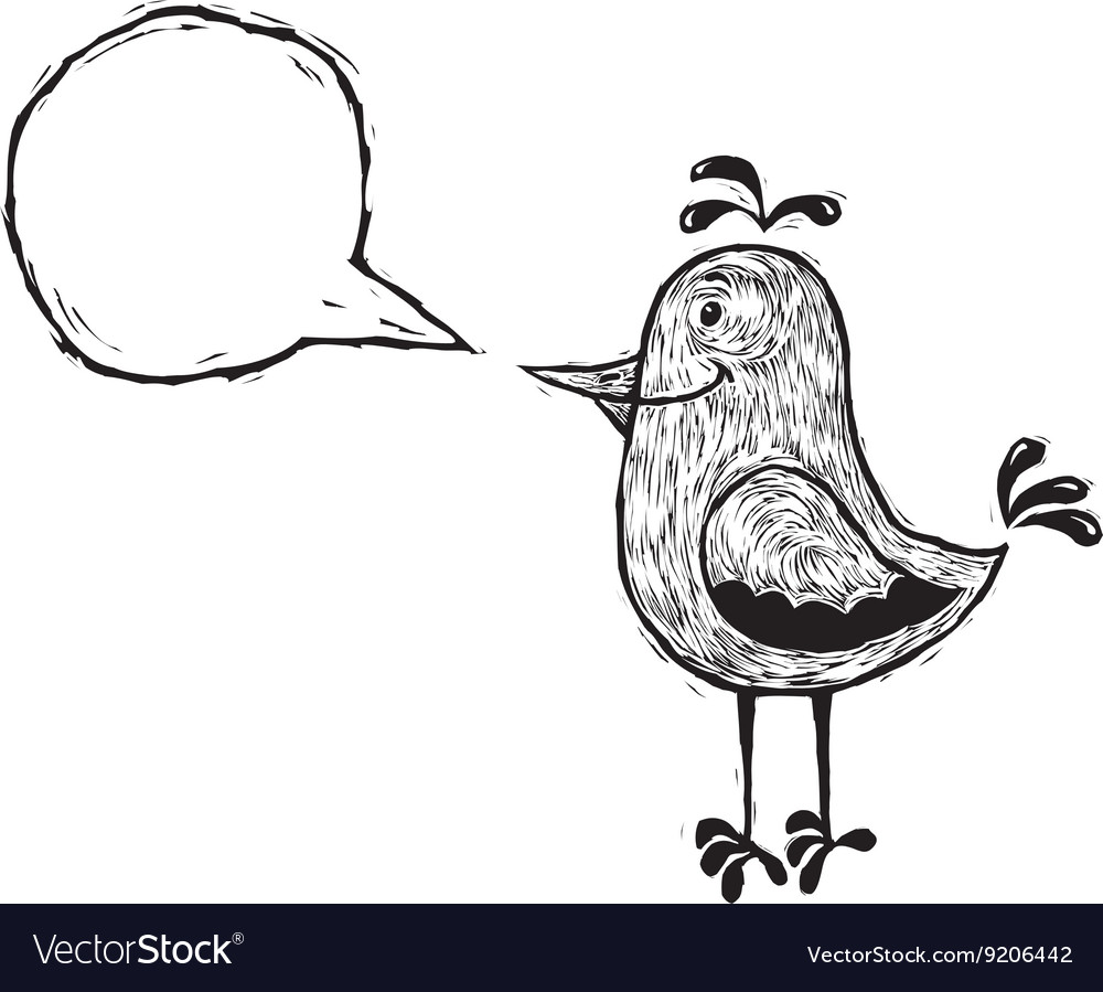 Bird with speech bubble Royalty Free Vector Image