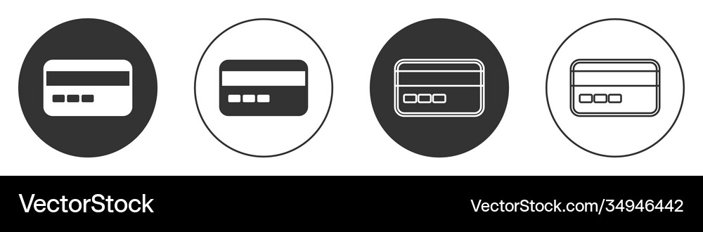 Black credit card icon isolated on white Vector Image