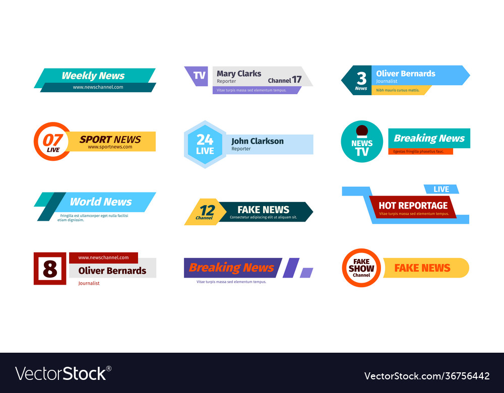 Breaking news broadcast boarders and headers Vector Image