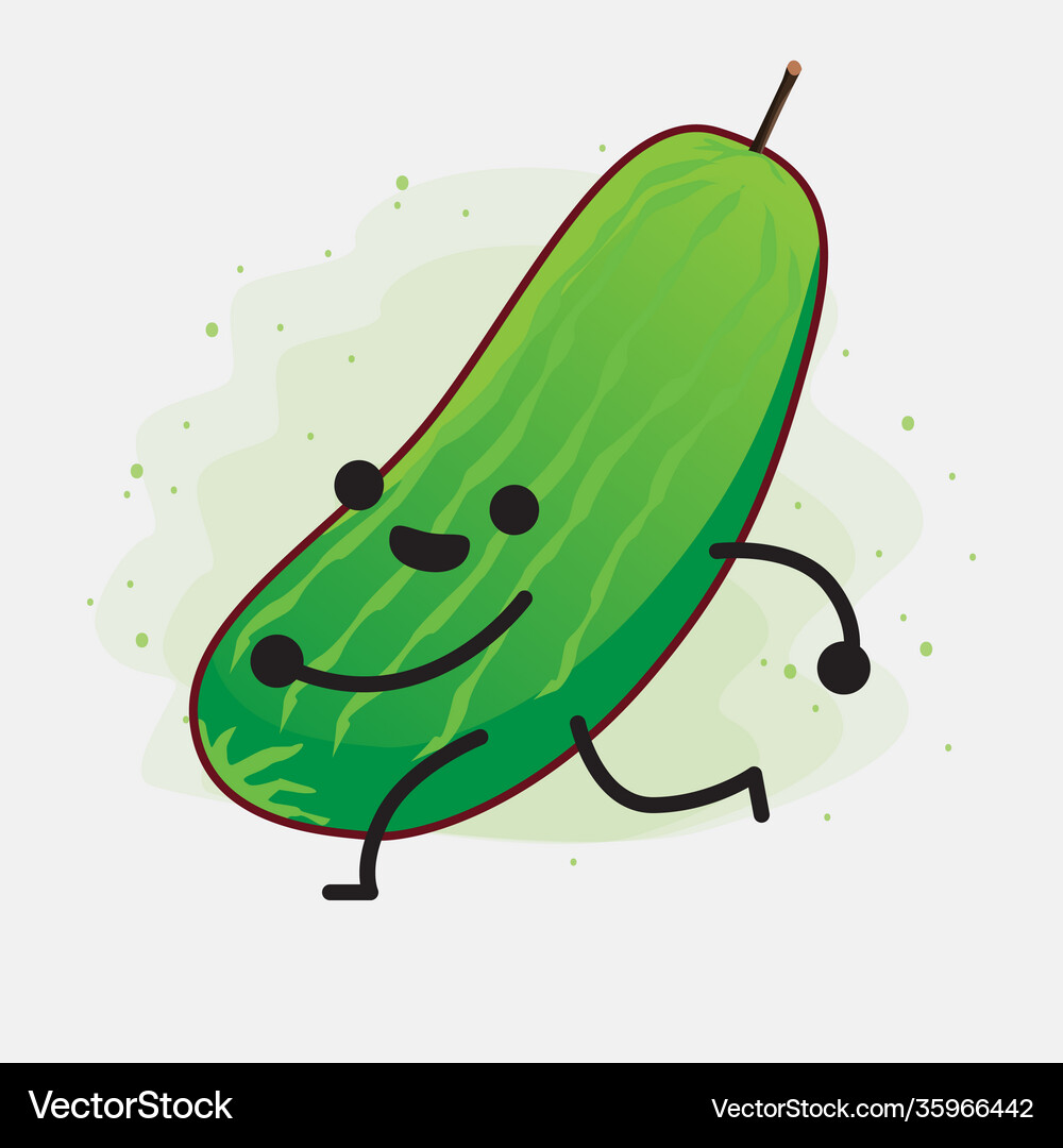 Cute cucumber fruit character Royalty Free Vector Image