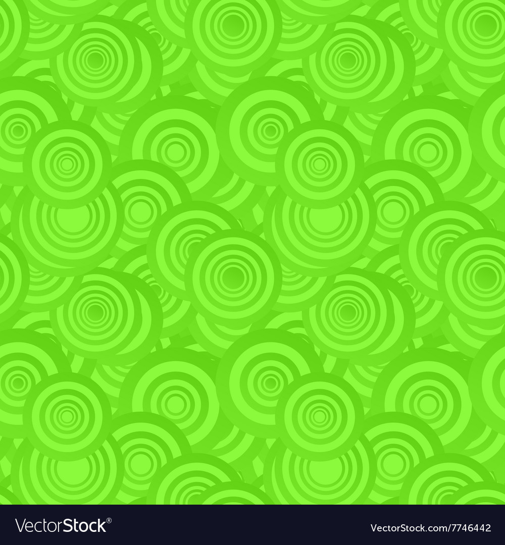 Green seamless circle pattern background Vector Image