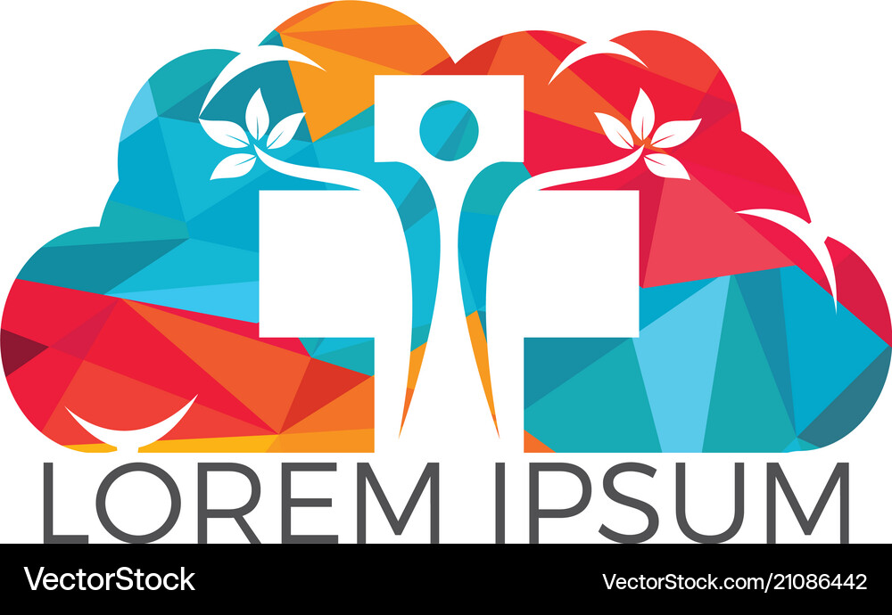 Health medical cloud shape logo design Royalty Free Vector