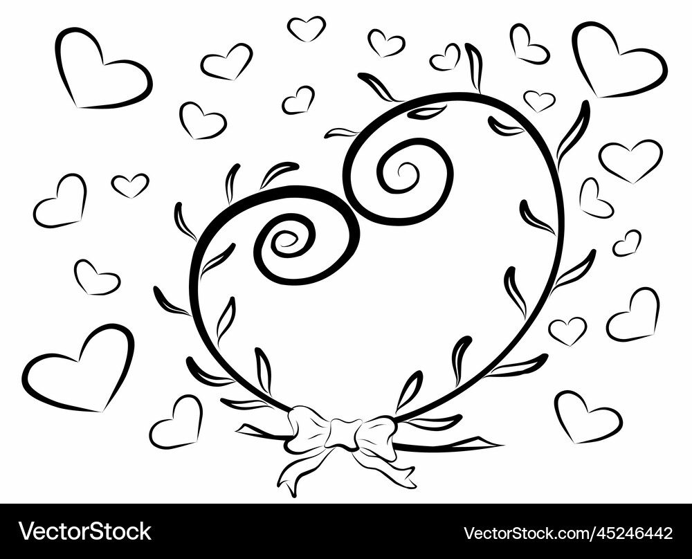 Hearts valentine black Royalty Free Vector Image