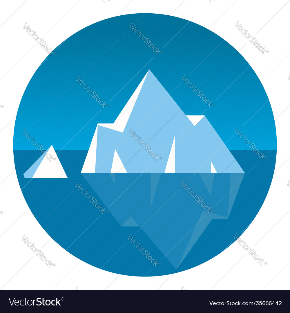 Ice glacier on a white background Royalty Free Vector Image